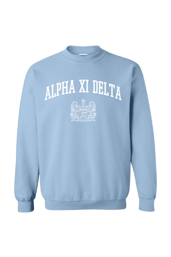 Light Blue Crest Crew - Xi Boutique
